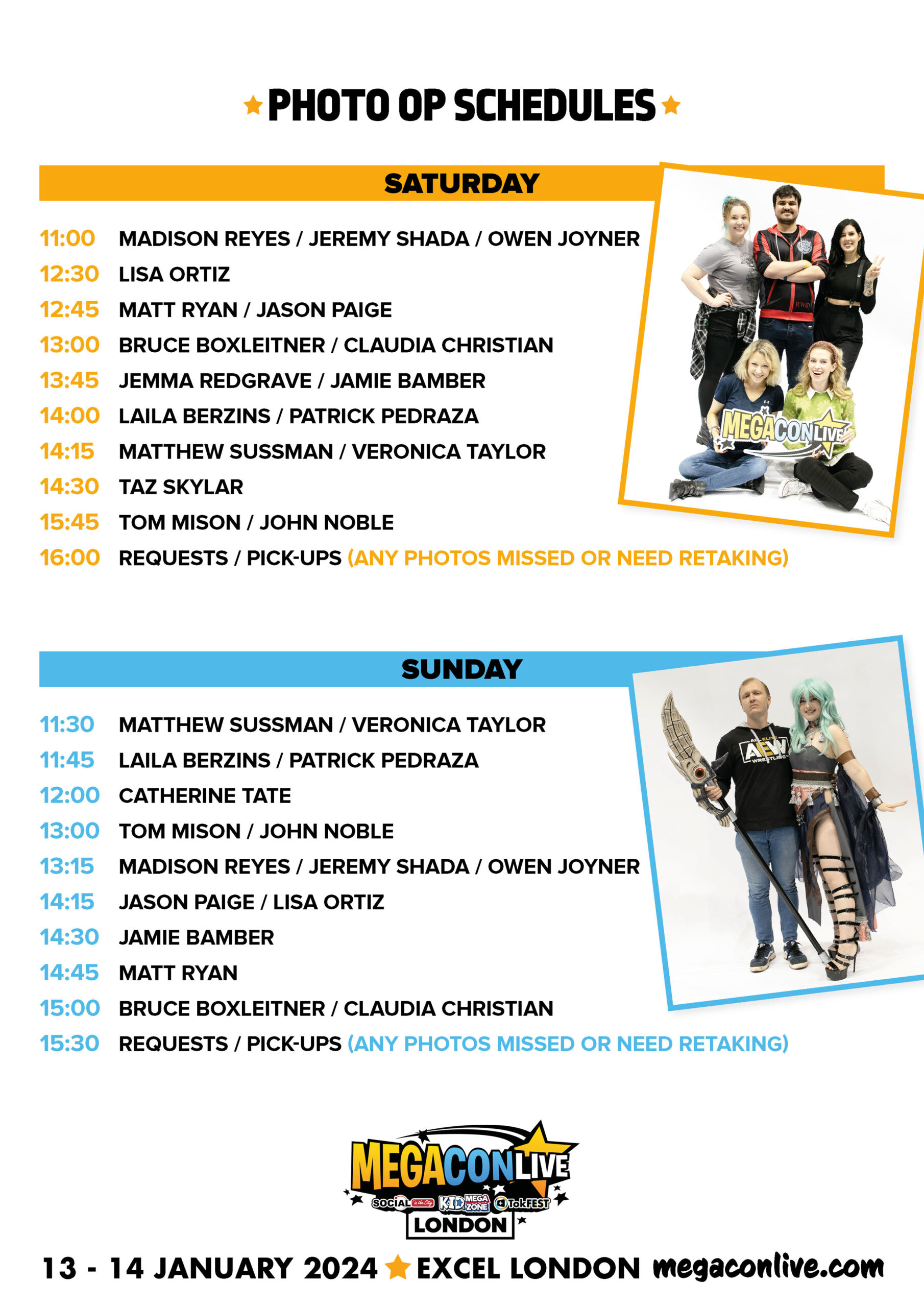 Schedule – Megacon Live